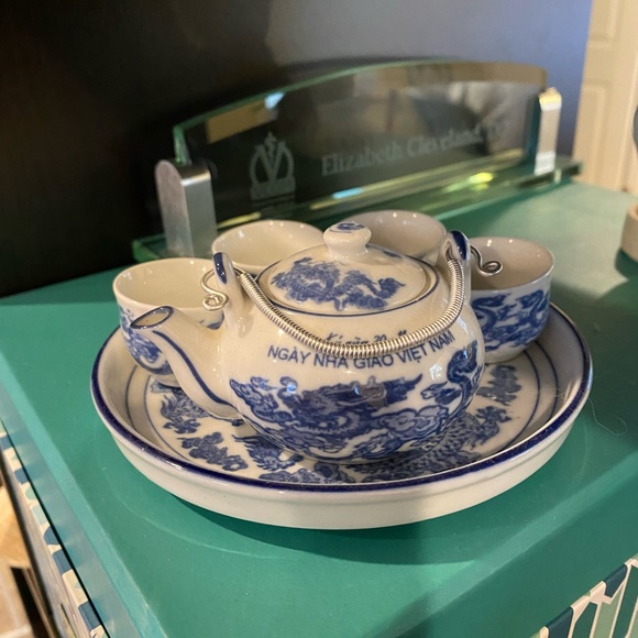Other | Miniature Vietnamese Tea Set From Vietnam With Blue Dragon Art ...